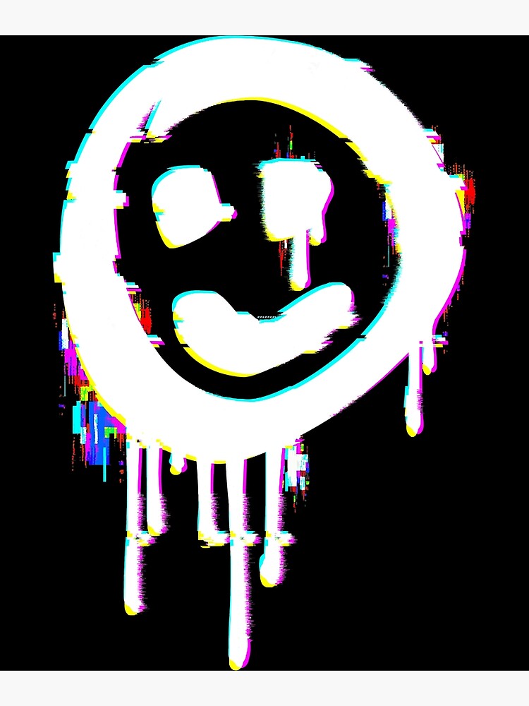 "Melted Face Funny Smiling Face Psychedelic Optical Illusion" Poster ...