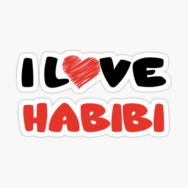 "I LOVE HABIBI HEART DRAWIN CUTE ARABIC SAYIN HABIBI " Sticker for Sale ...