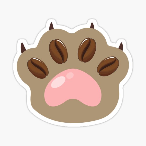 "Cat Toe Coffee Beans" Sticker by RaintreeDesigns | Redbubble