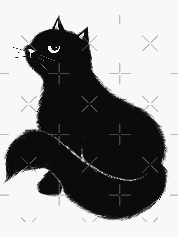 "Jack the Black Cat" Sticker by blepsdapo | Redbubble