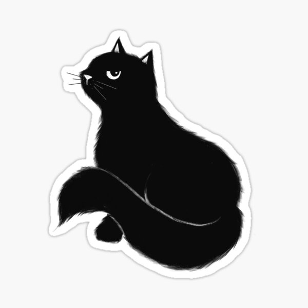 "Jack the Black Cat" Sticker by blepsdapo | Redbubble