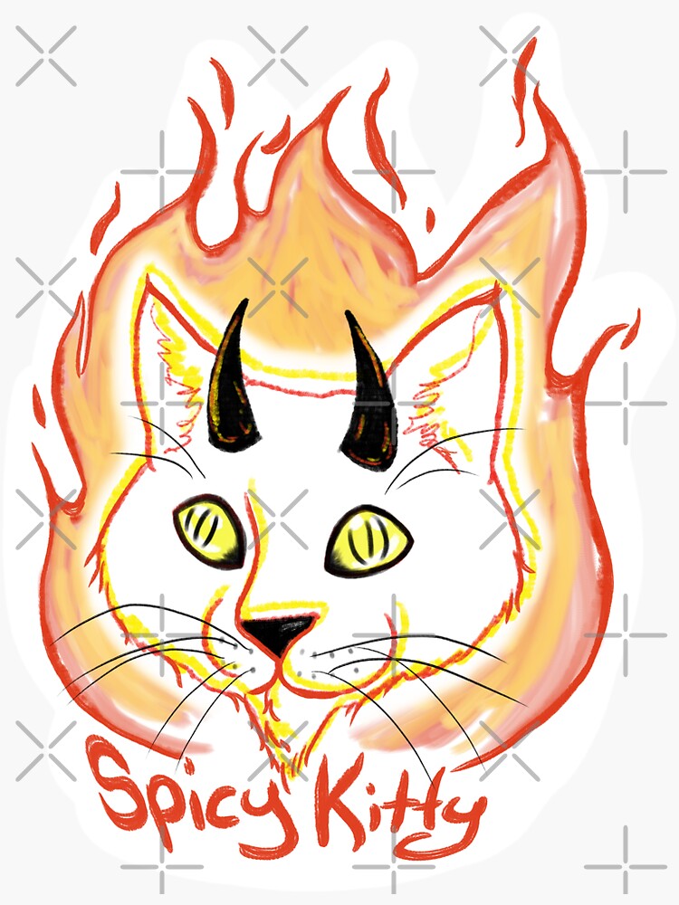 "Spicy kitty" Sticker for Sale by Lidibugg | Redbubble
