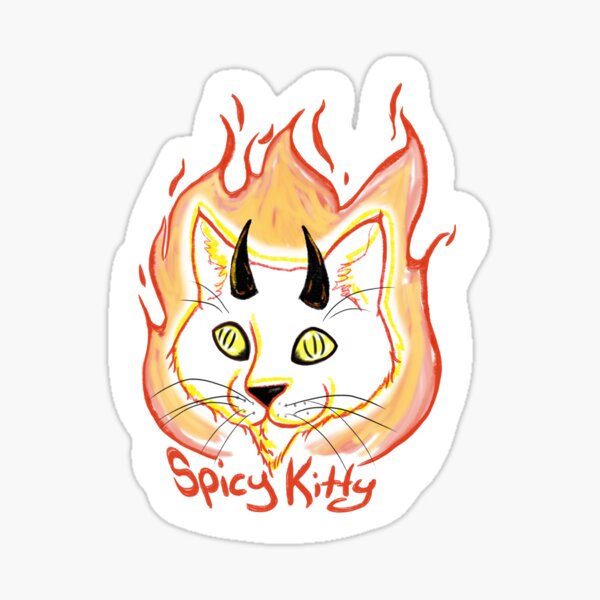 "Spicy kitty" Sticker for Sale by Lidibugg | Redbubble