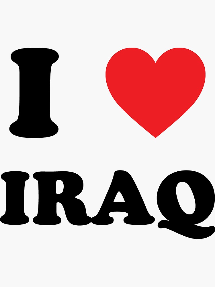 "I Love Iraq | I Heart Iraq" Sticker by MadeWithBKandWT | Redbubble