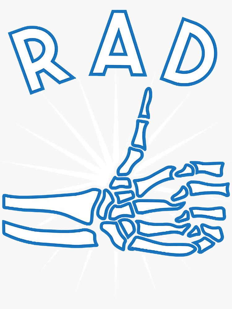 "Rad Skeleton Radiology Technician Thumb X-Ray Cool Halloween " Sticker ...