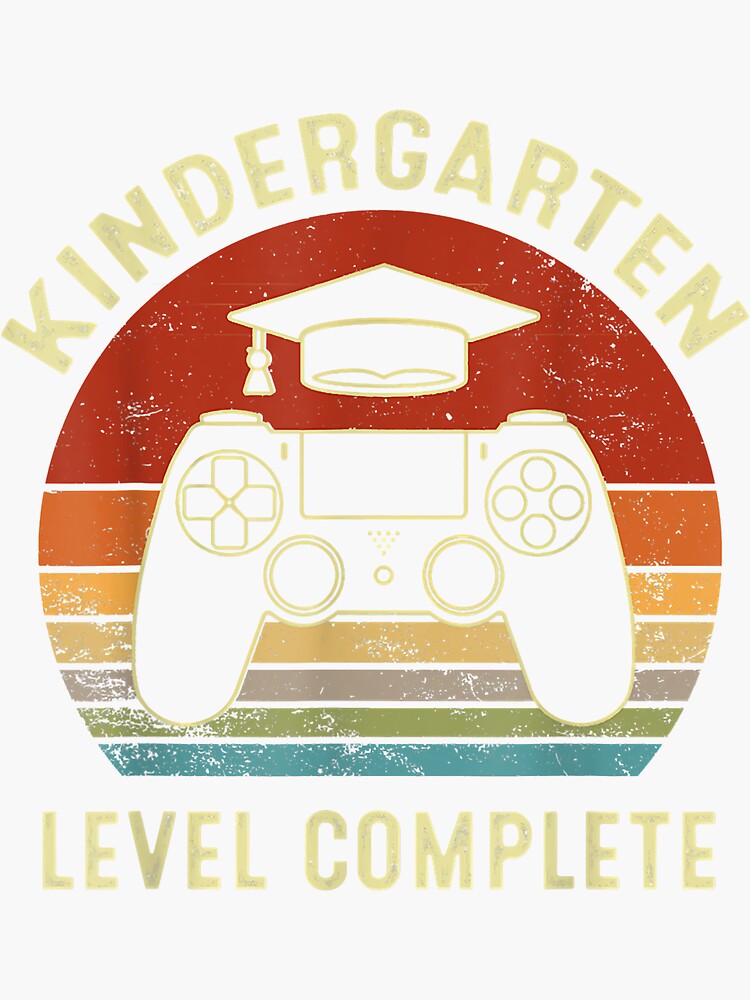"Kindergarten Graduation Shirt Level Complete Video Gamer" Sticker by ...