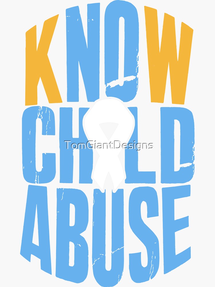 "No Child Abuse Prevention Awareness Month April Blue Ribbon" Sticker ...