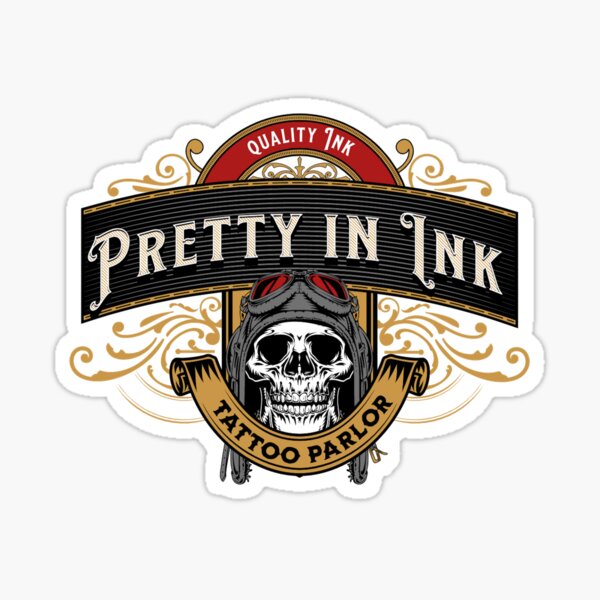 "Pretty In Ink Tattoo" Sticker for Sale by CattlettArt | Redbubble