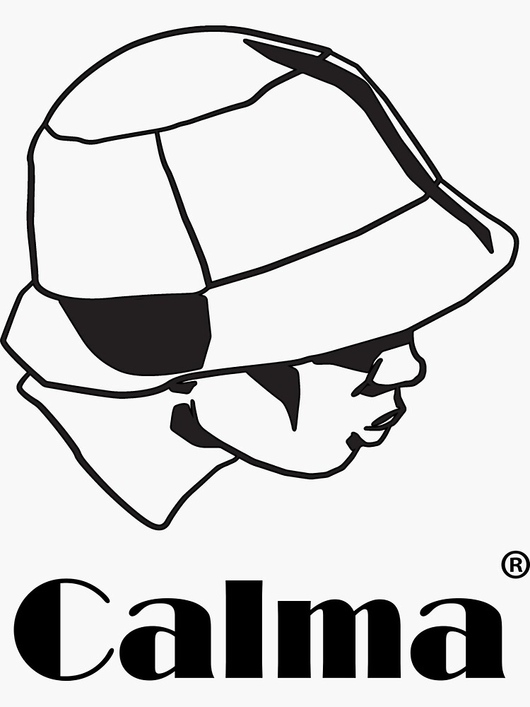 "Calma Men's | Ladies' t-shirts with brand logo" Sticker by CalmaZoz ...