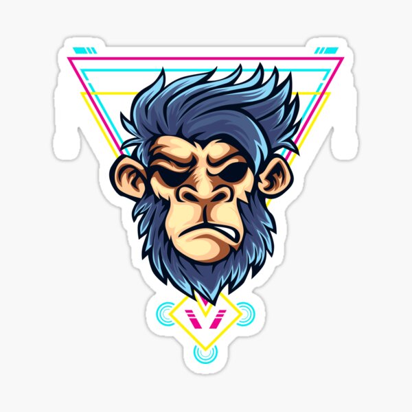 "Monkey Sacred Geometry Illustration" Sticker by simplife-art | Redbubble