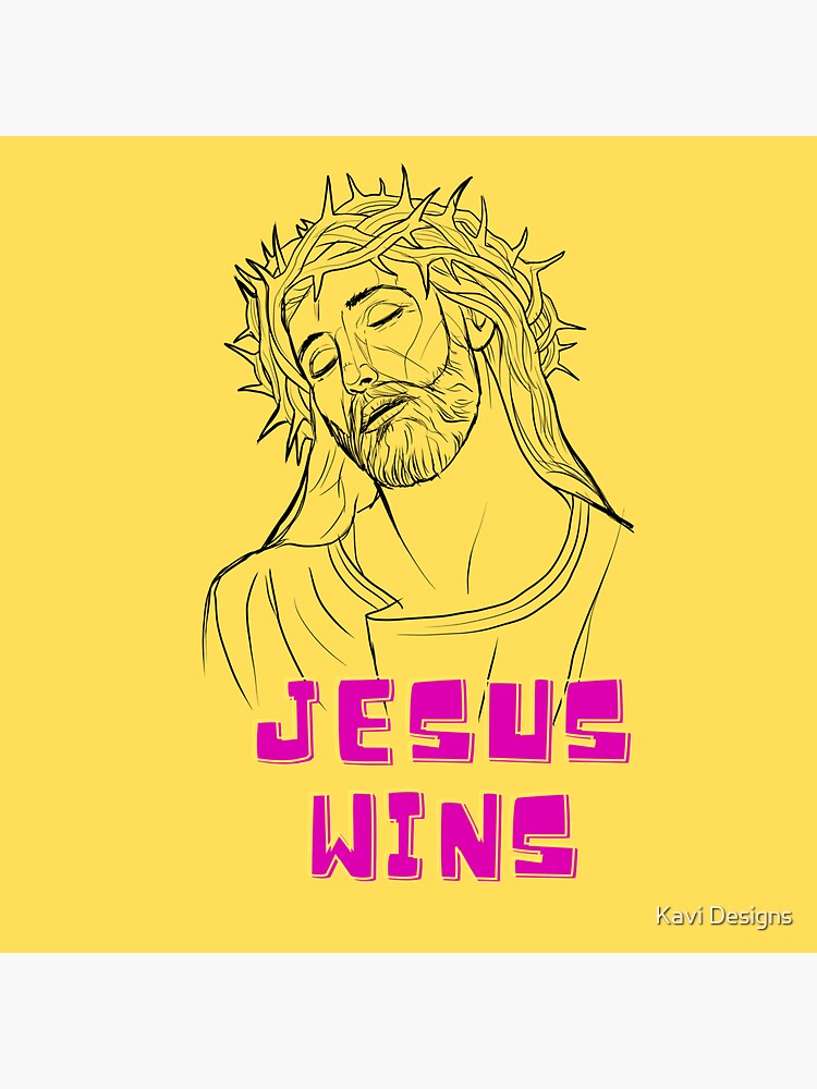 "Jesus wins design" Sticker by KaviiiDesigns | Redbubble