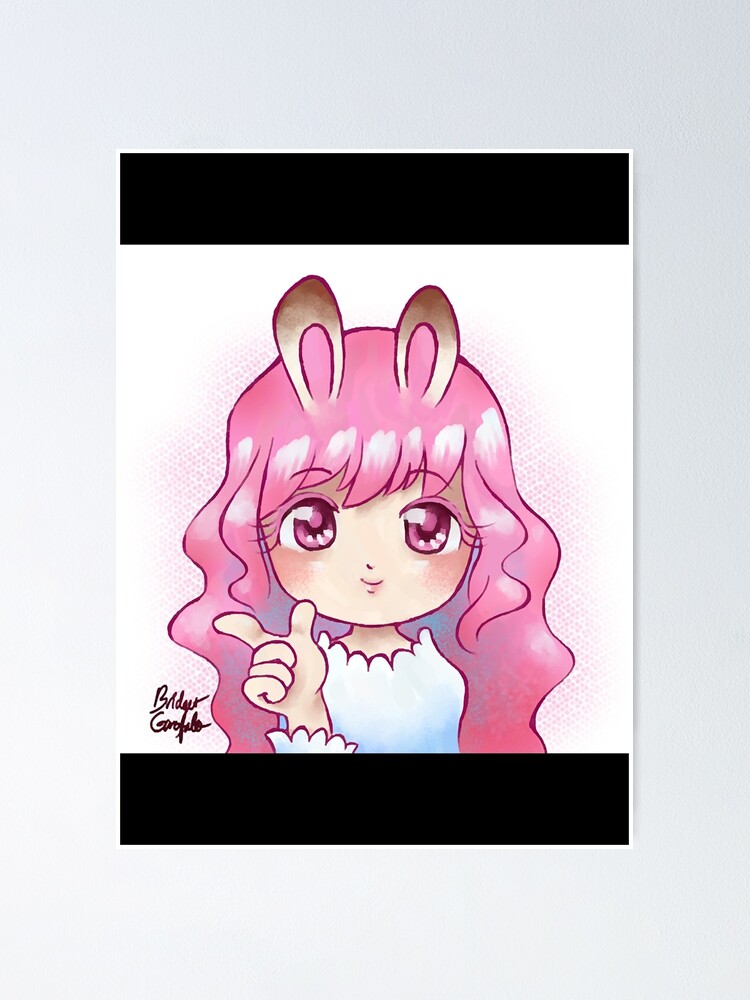 "Pink Bunny Girl - Cute Kawaii Anime Art " Poster for Sale by ...