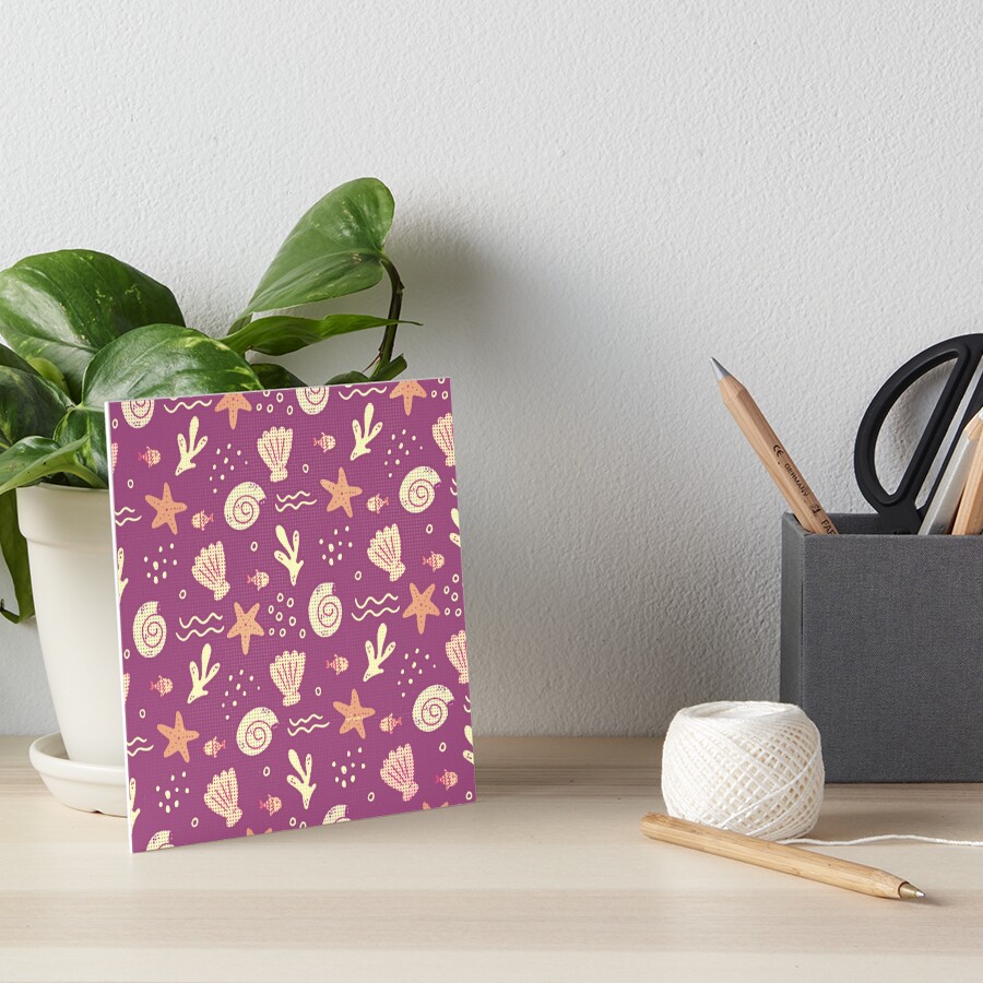 "Pop Art Shells on Lilac" Art Board Print by AptitudePics | Redbubble