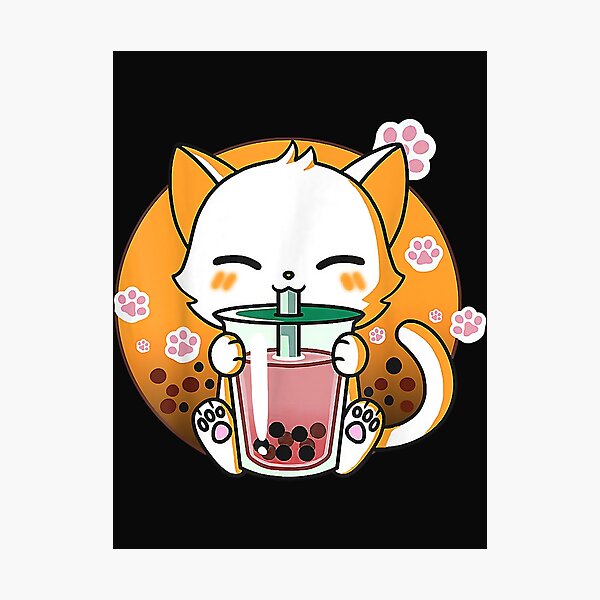 Cat Boba Tea Bubble Tea Anime Kawaii Neko Ts Girls Teens