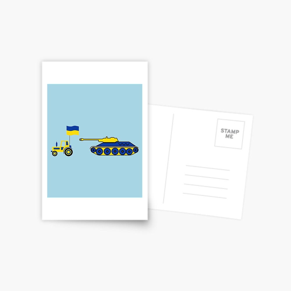 "Funny Ukraine Farmer Tractor Stealing A Russian Tank Meme" Postcard by ...