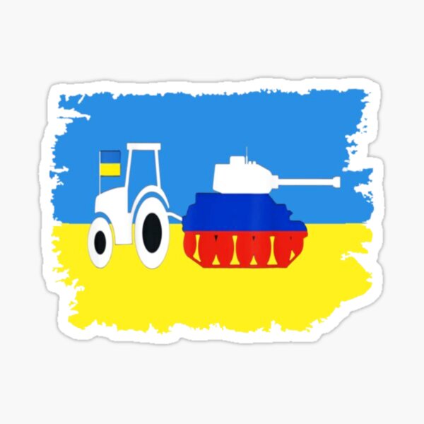 "Ukrainian Towing Russian Tankz" Sticker by DavidsonHello | Redbubble