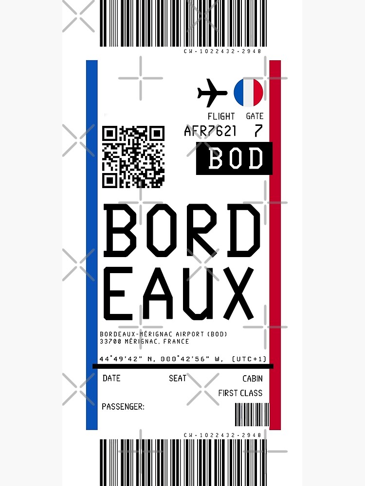 "Bordeaux Merignac Airport (BOD) Boarding Pass rickrolled" Art Print ...