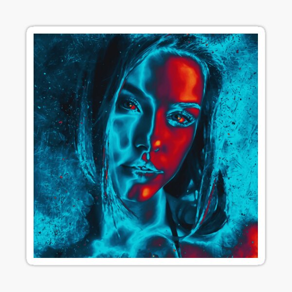 "Girl's portrait" Sticker by HiruK | Redbubble