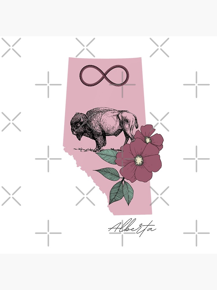 "Alberta Wild Rose Buffalo Metis Indigenous " Art Print for Sale by ...