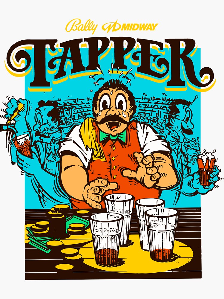 "Tapper Arcade RETRO" Sticker for Sale by VectorTony | Redbubble