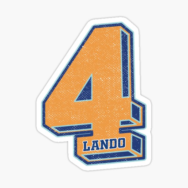 "Lando 4 (Racing Number #4)" Sticker by Numero14 | Redbubble