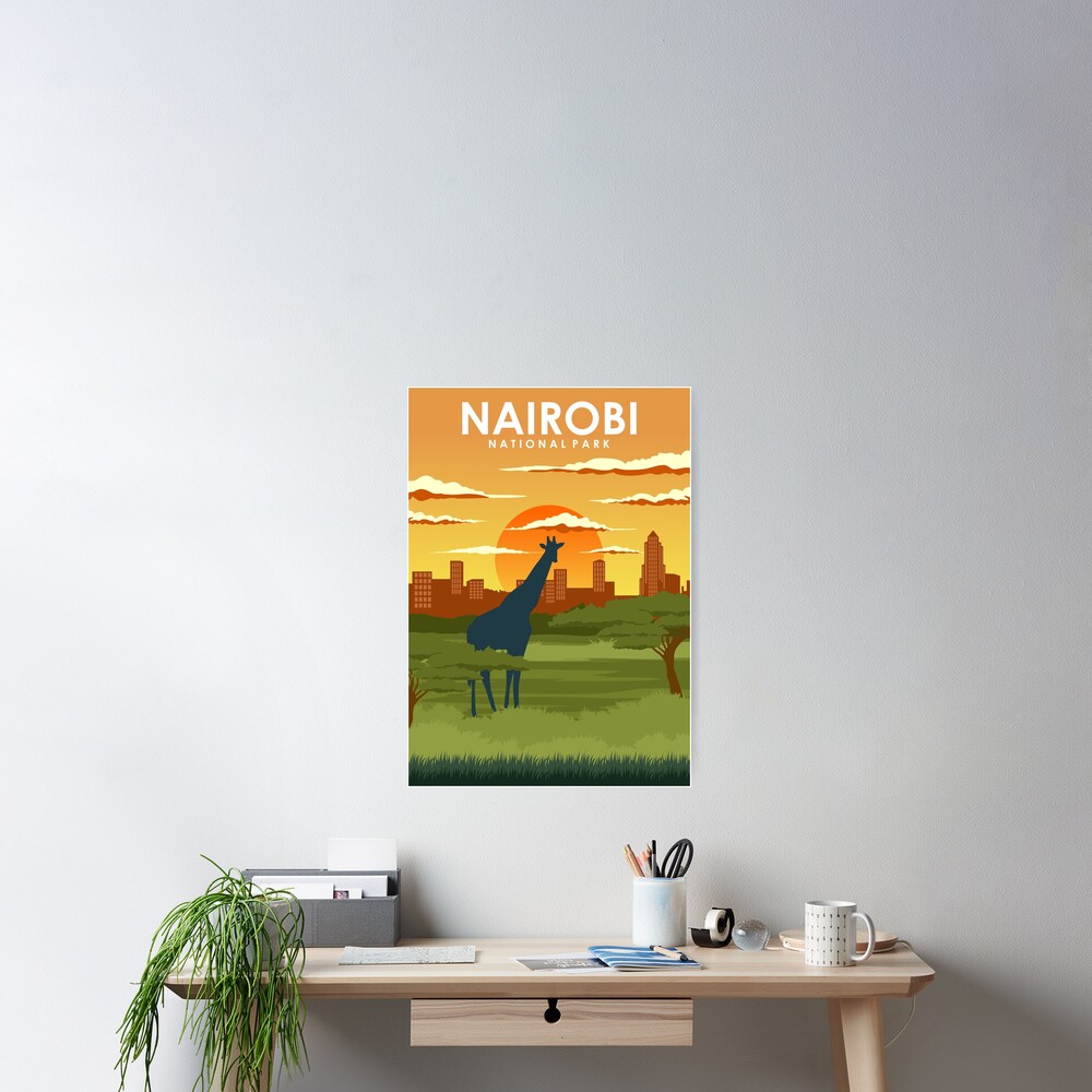 "Nairobi National Park Travel Poster" Poster for Sale by jornvanhezik ...