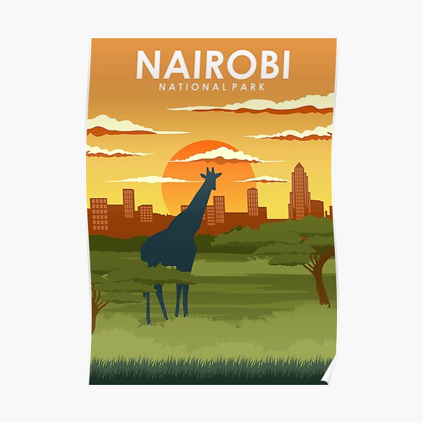"Nairobi National Park Travel Poster" Poster for Sale by jornvanhezik ...