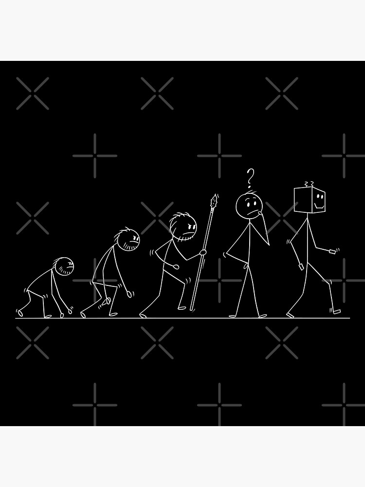 "Funny Human Evolution Line Art illustration " Poster for Sale by X ...