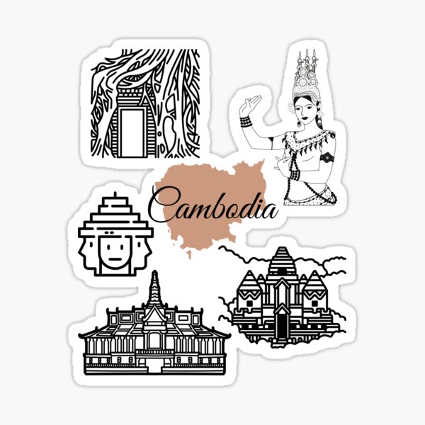 "Cambodia Country" Sticker by byskillbytalent | Redbubble