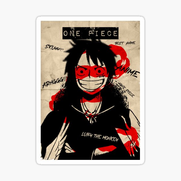 "One Piece Retro Art" Sticker by AthengId | Redbubble