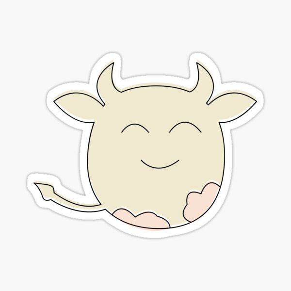 "Round hand-drawn cute cow" Sticker by NastaKafcat | Redbubble