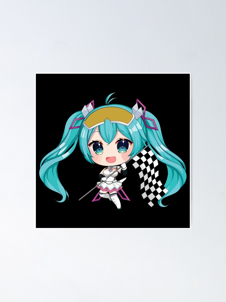 "Racing Hatsune Miku Chibi" Poster for Sale by WeeabooClub | Redbubble