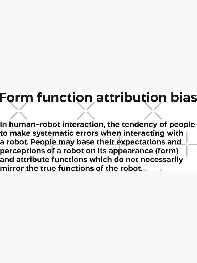 "Form function attribution bias FFAB black" Art Print for Sale by ...