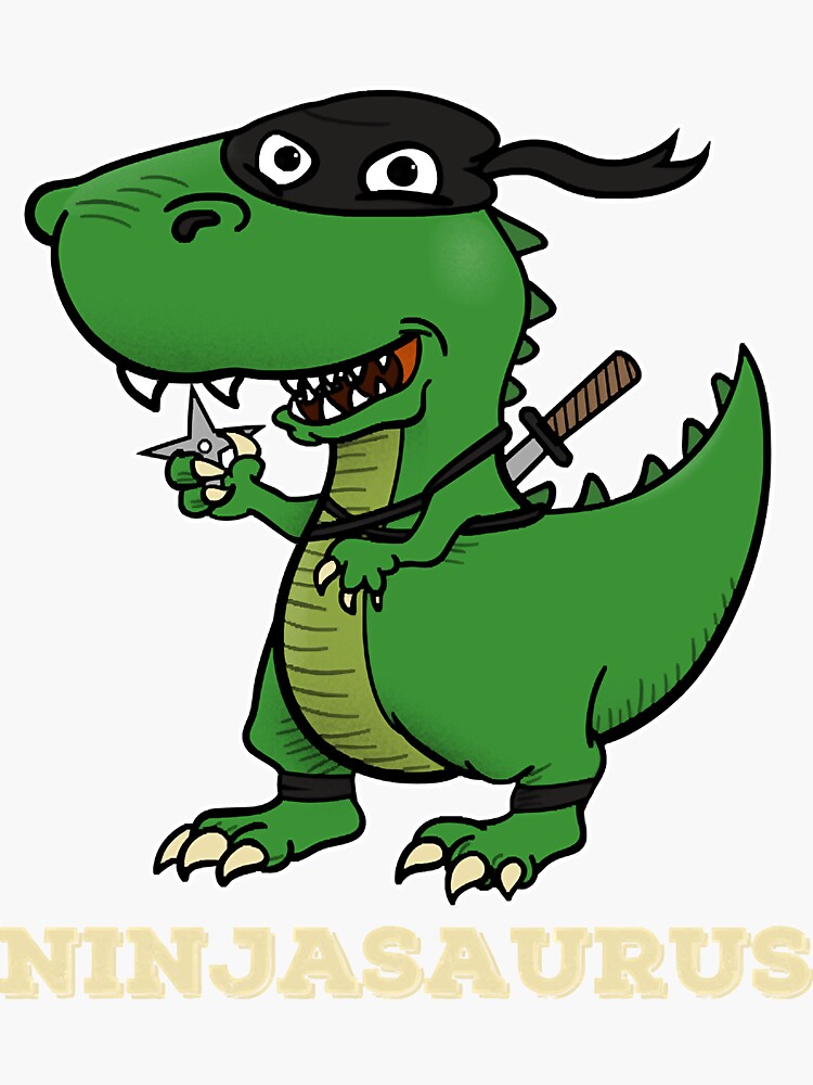 "Ninjasaurus - Funny ninja dinosaur " Sticker by TylerHill4528 | Redbubble