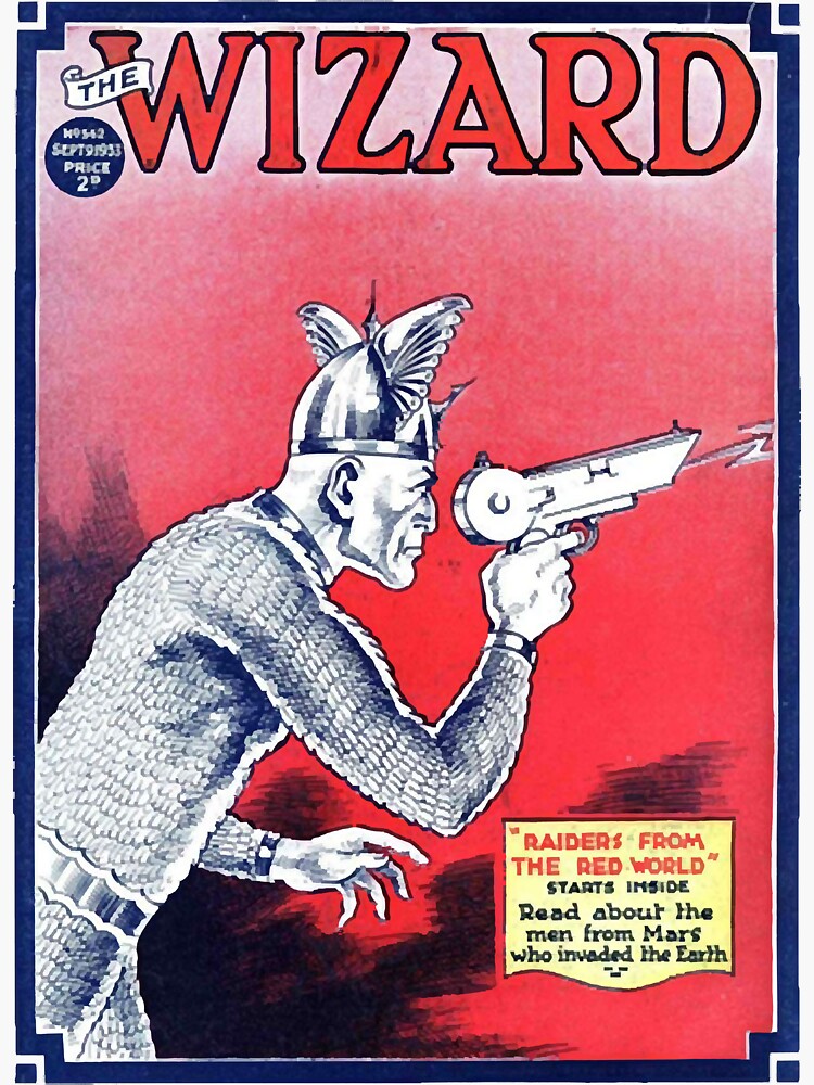 "Retro Vintage Mars Invader Sci Fi Comic Book Cover " Sticker by ...