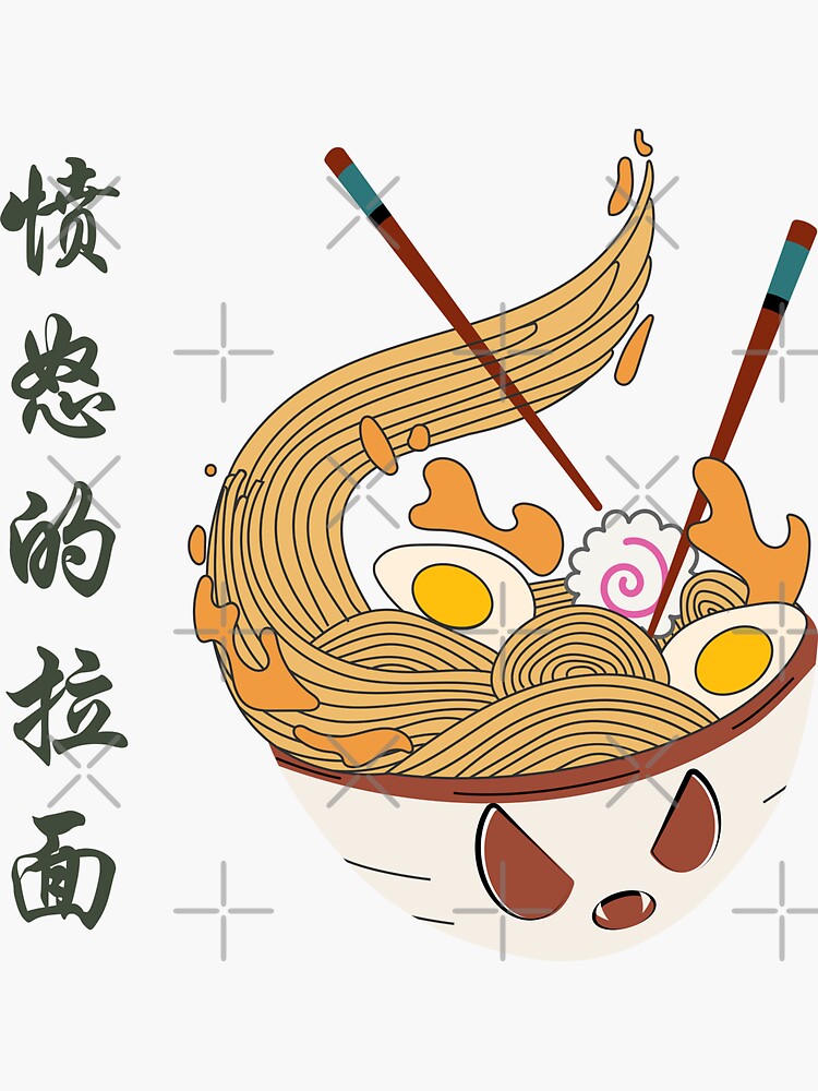 "The Angry Ramen" Sticker by creative4market | Redbubble