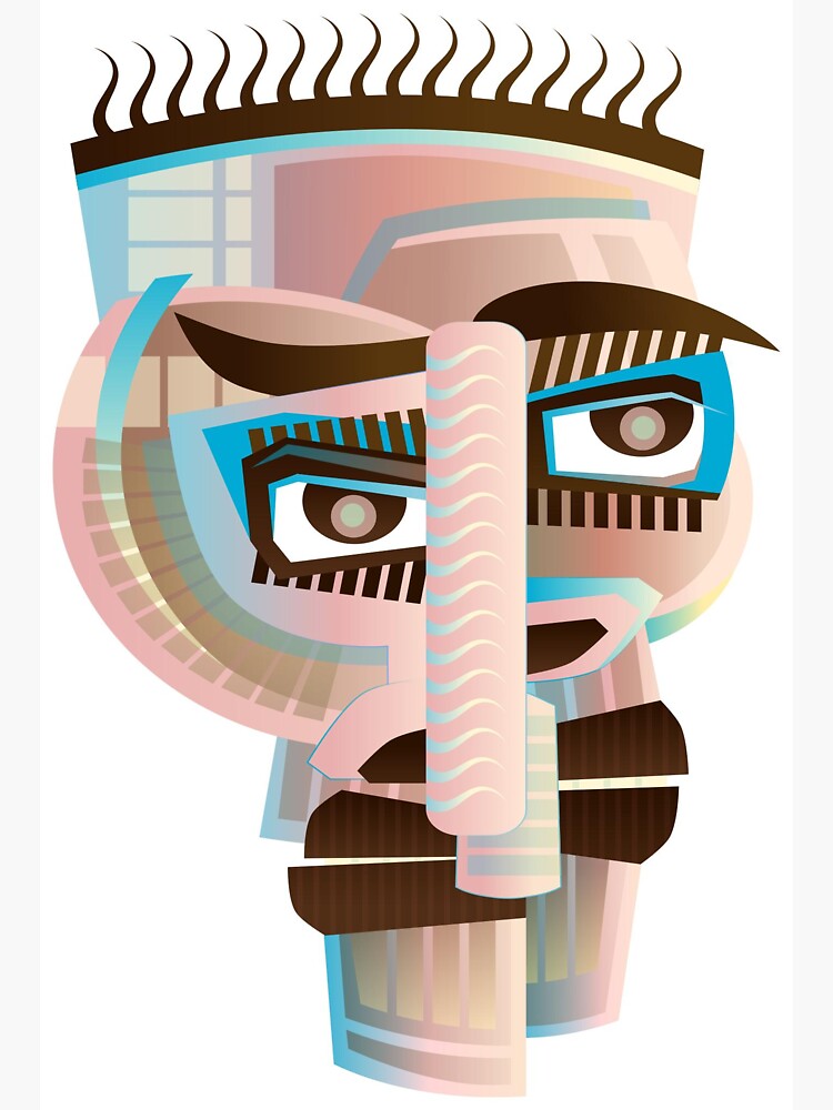 "Funny Abstract Art Face" Sticker for Sale by yamiuchi | Redbubble