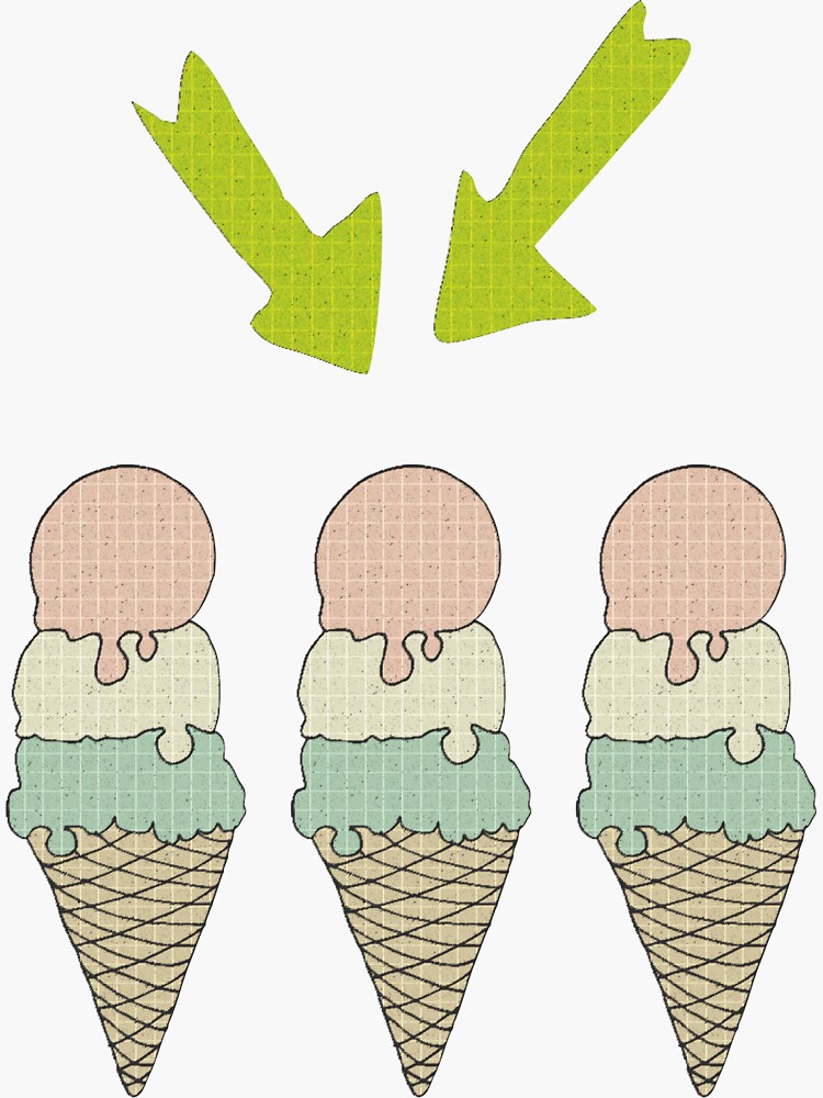 "ice cream cone with arrows" Sticker by Veki5 | Redbubble