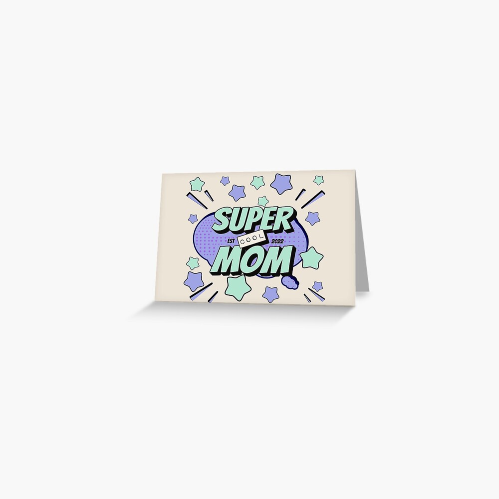 Tarjetas de felicitación «Divertido cómic Super Cool Mom Est 2022, gran ...