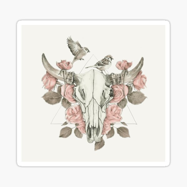 "Steer Skull" Sticker for Sale by meganpalmer | Redbubble
