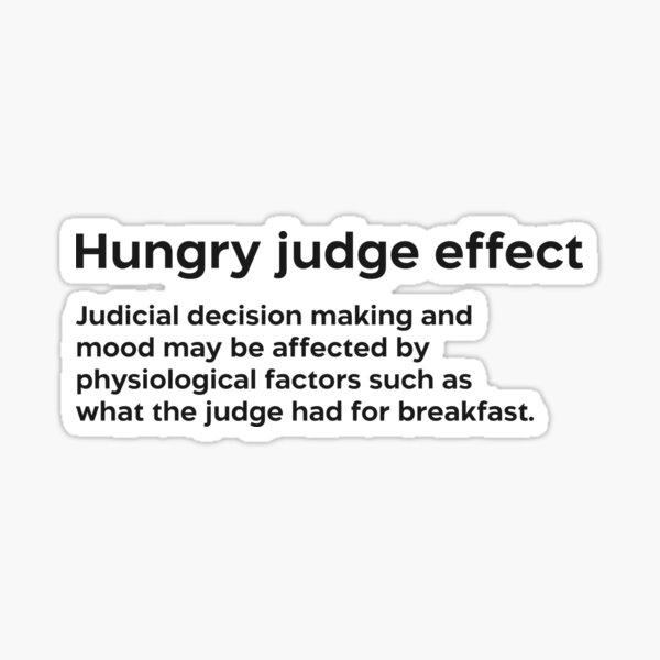 "Hungry judge effect black" Sticker by EdimQuotes | Redbubble