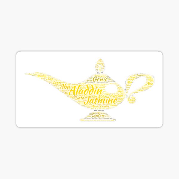 "Aladdin Word Cloud" Sticker for Sale by carlamiller8 | Redbubble