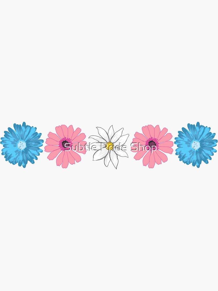 "Small Trans Flowers. Transgender Pride." Sticker by ClimbingTees ...