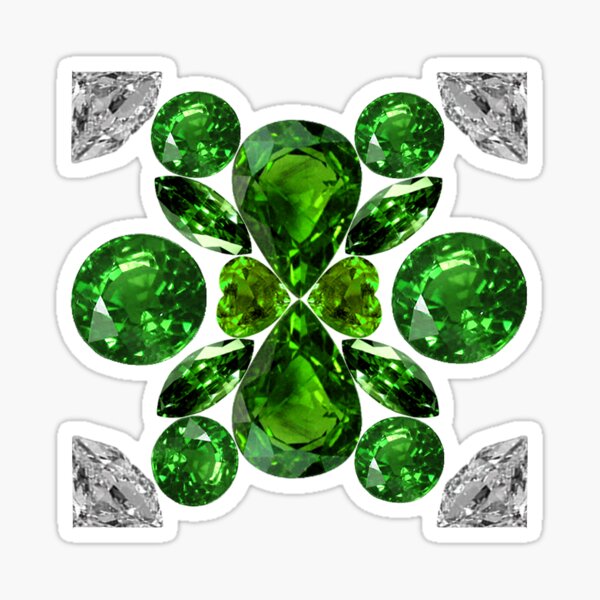 "Emerald Diamond Gemstone Art Green" Sticker by DigitalGemArt | Redbubble