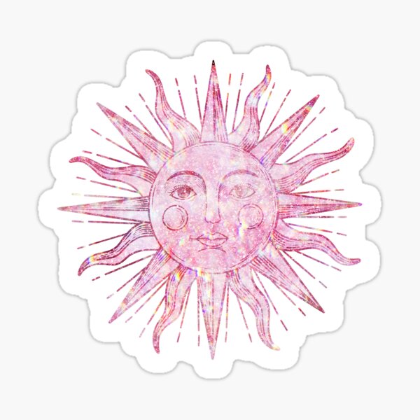 "Pink sun" Sticker by Sabertooth19 | Redbubble