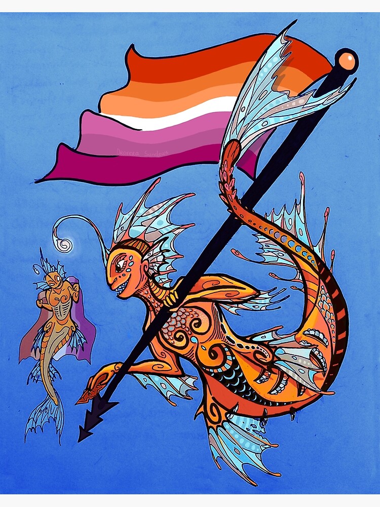 "Lesbian Pride Mermaids" Poster for Sale by Sundews | Redbubble