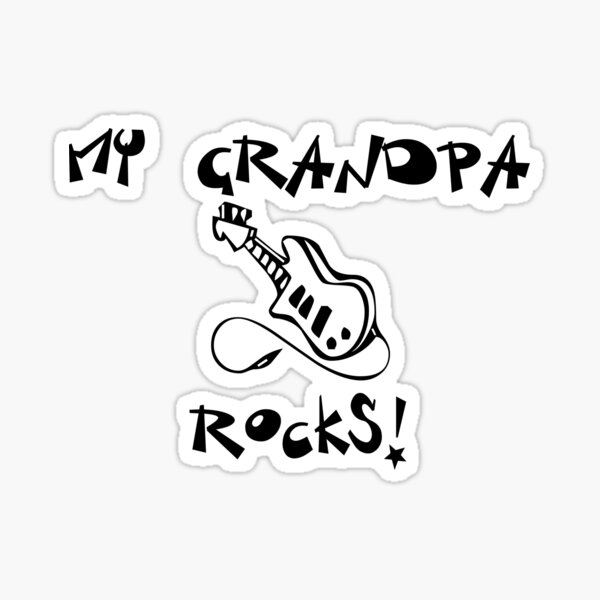 "My Grandpa Rocks! Guitar" Sticker by surgedesigns | Redbubble
