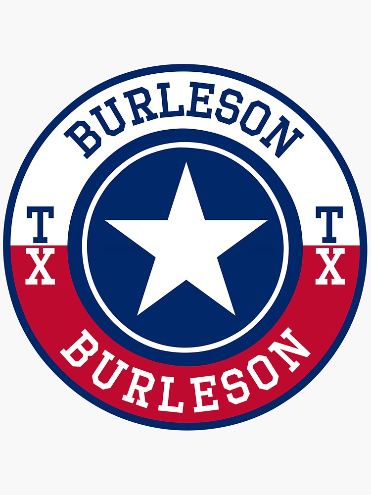 "Burleson Texas USA Round" Sticker for Sale by GypsyBuddy | Redbubble