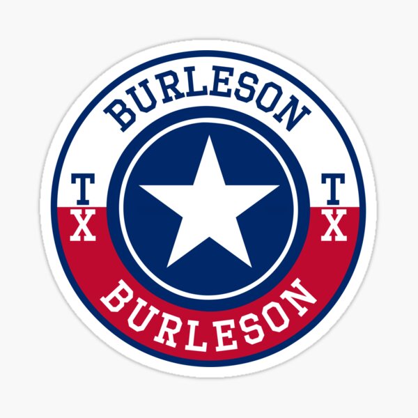 "Burleson Texas USA Round" Sticker for Sale by GypsyBuddy | Redbubble