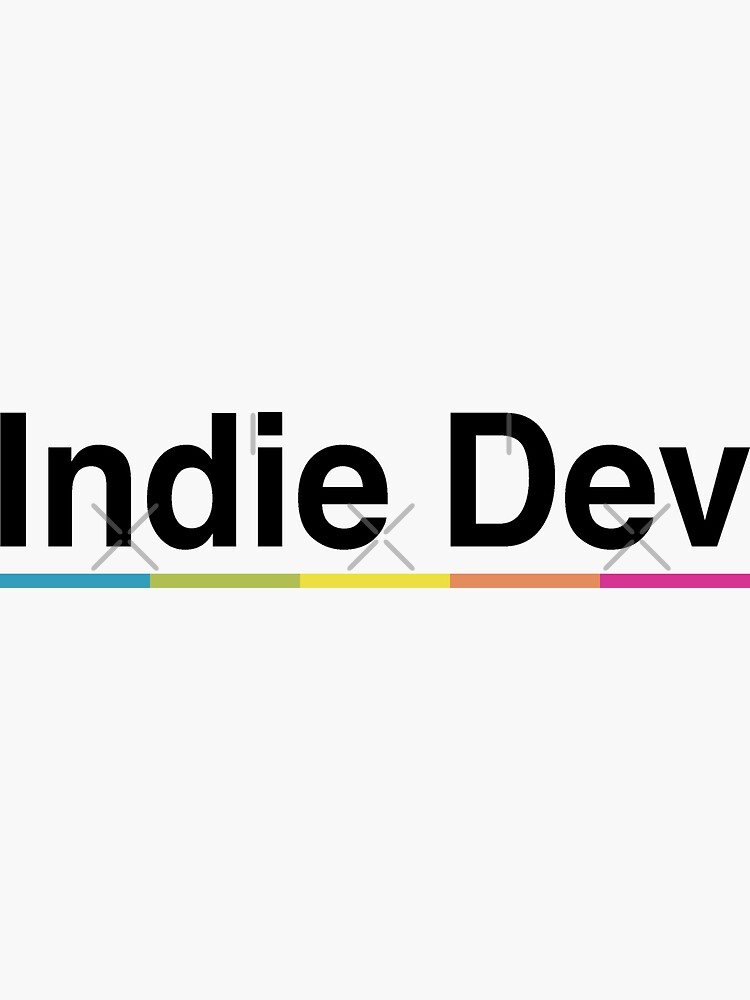 "Indie dev retro vintage rainbow " Sticker by typo-n-quotes | Redbubble